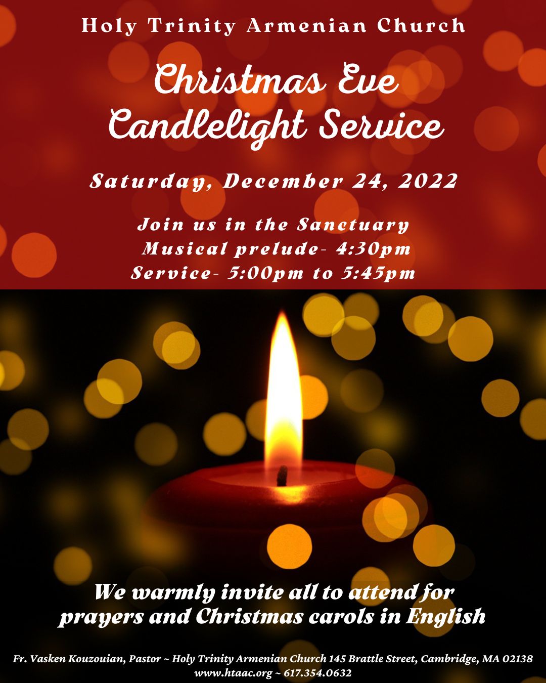 Christmas Eve Candlelight Service - Holy Trinity Armenian Church of ...