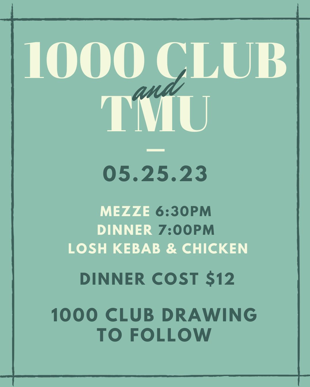 1000 Club X TMU Dinner - Holy Trinity Armenian Church of Greater Boston