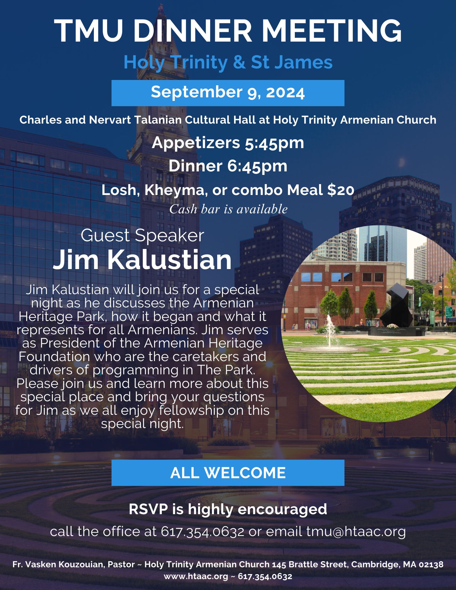 TMU Joint Dinner Meeting With St. James - Holy Trinity Armenian Church ...