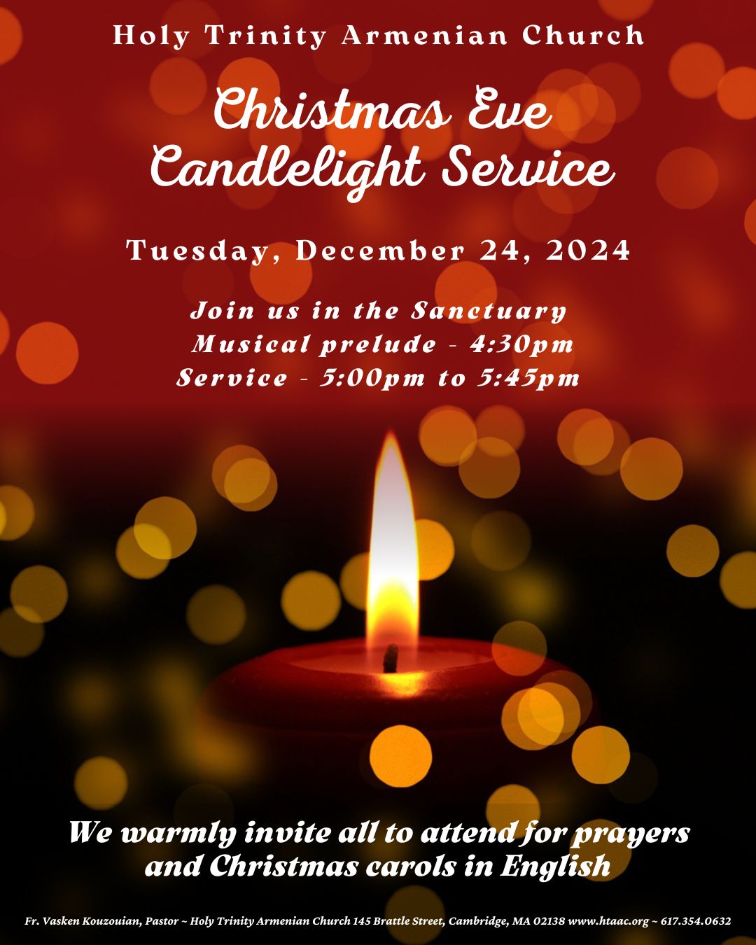 Christmas Eve Candlelight Service - Holy Trinity Armenian Church of ...